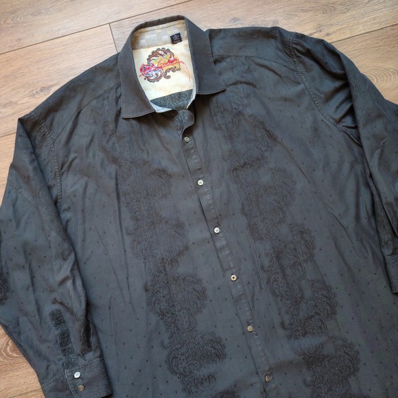 Robert Graham | Shirts | Robert Graham Black Embossed Button Down Shirt ...
